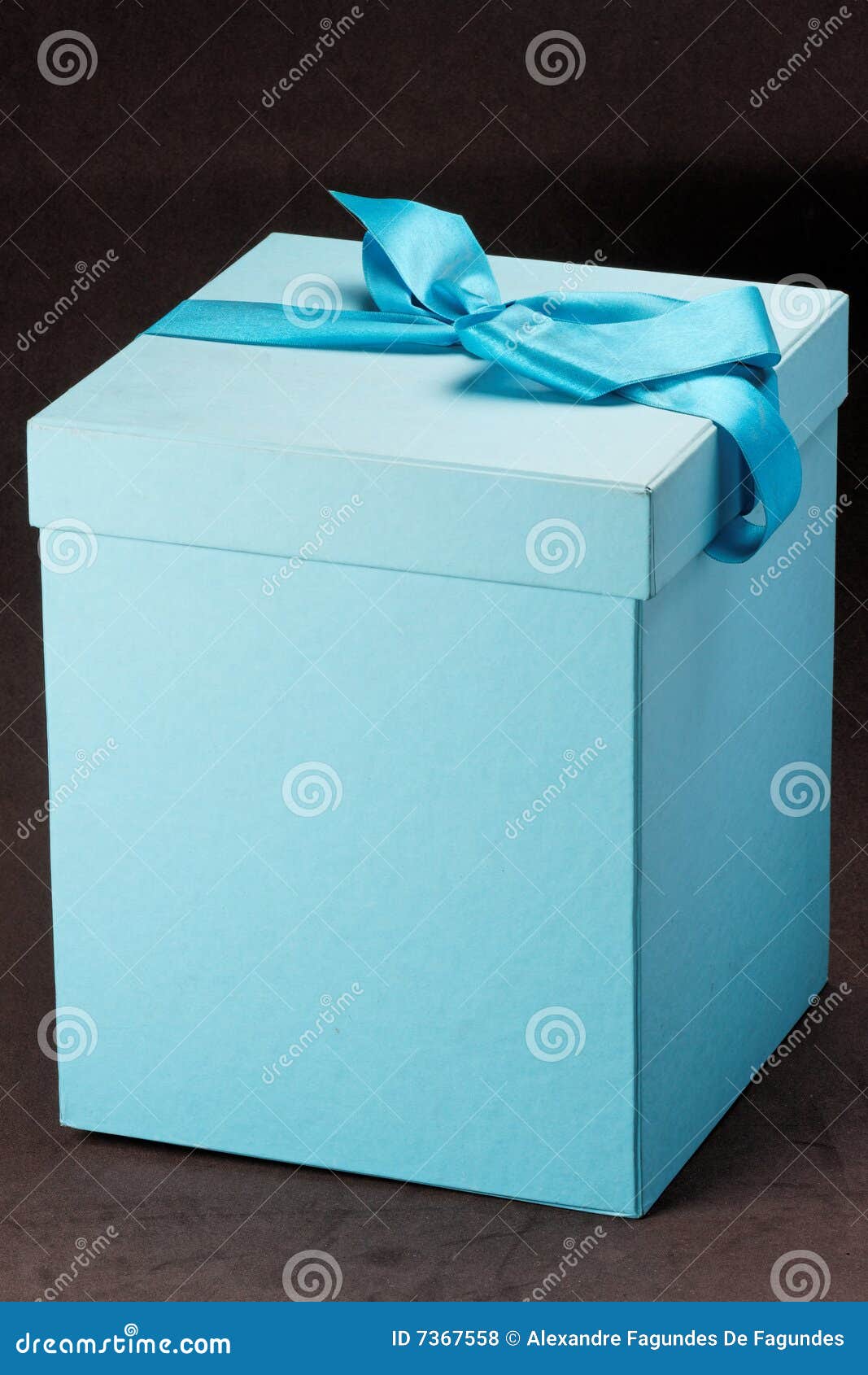 Blue Gift Box with Lace stock photo. Image of give, square - 7367558