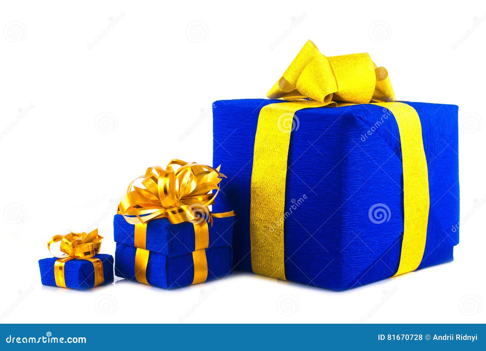 Blue gift box stock photo. Image of birthday, view, isolation - 81670728