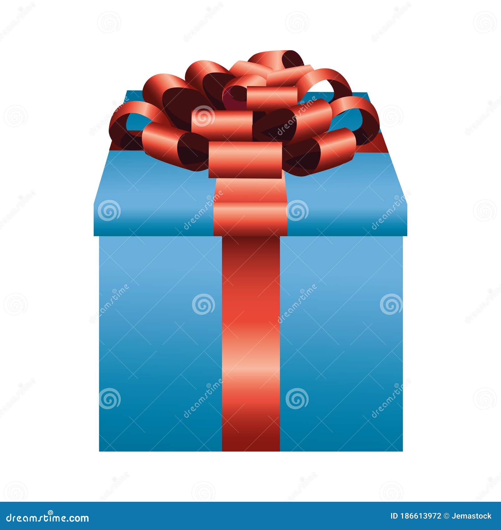 Blue gift box present icon stock vector. Illustration of isolated ...