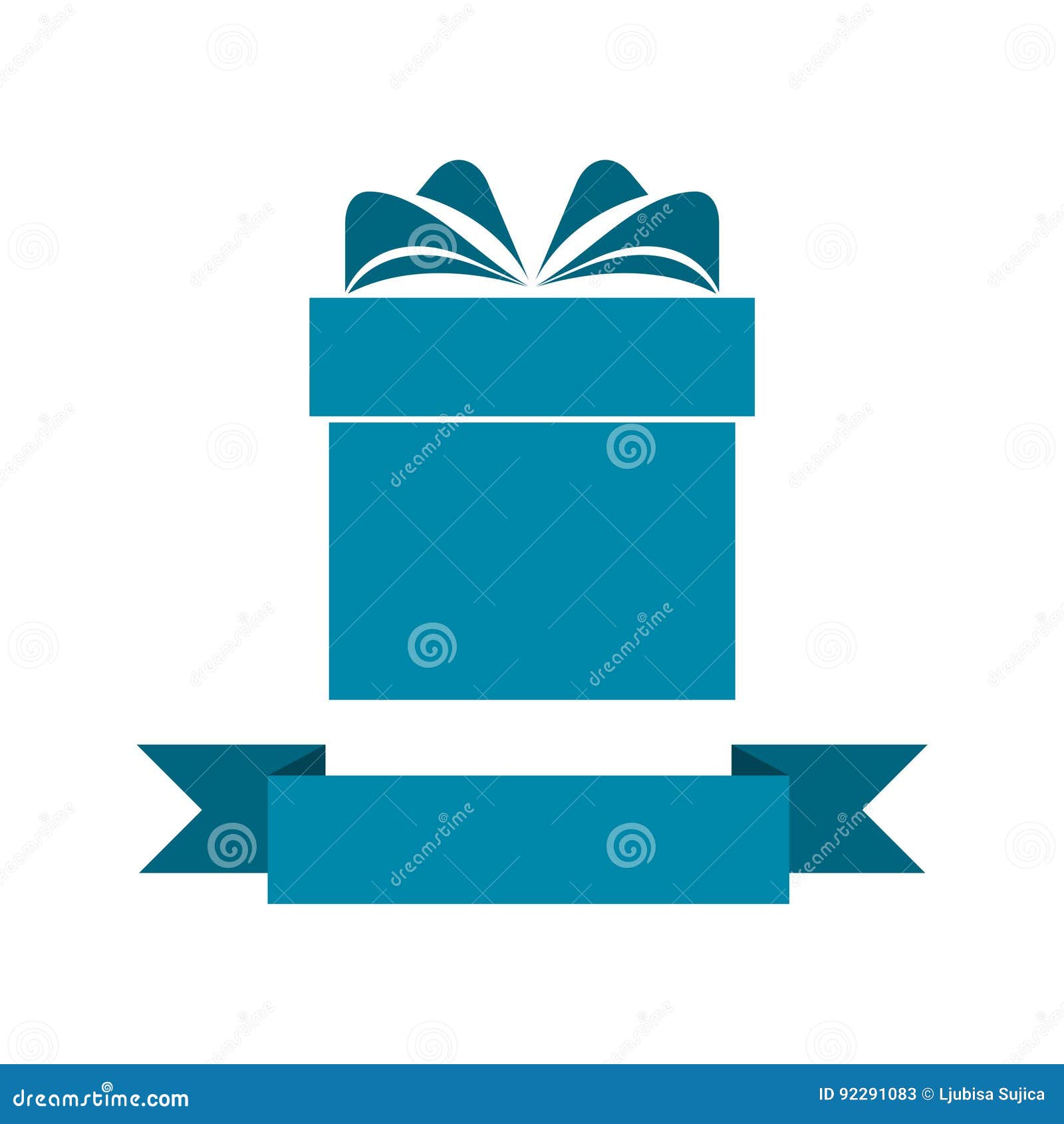 Blue Gift Box with Ribbon Icon Stock Vector - Illustration of object ...