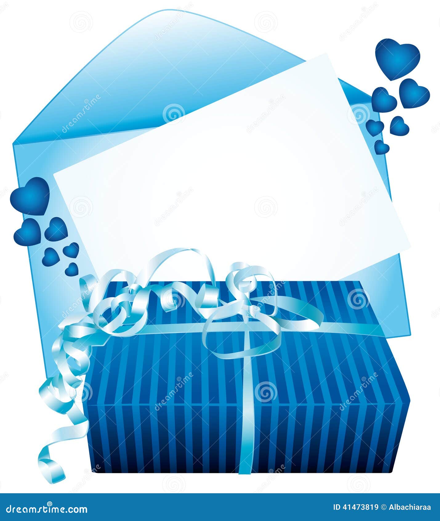 Blue Gift. Empty Greeting Card. Stock Vector - Illustration of eps10 ...