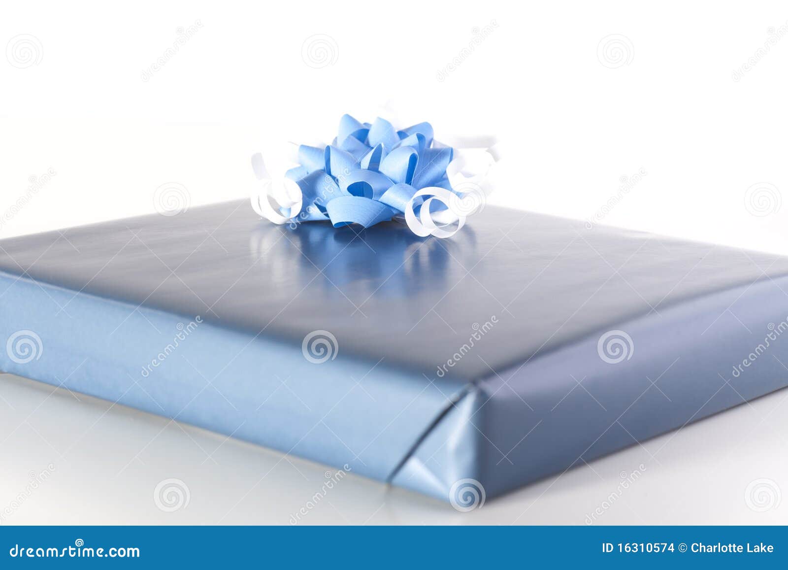 Blue Gift with ribbon stock photo. Image of christmas - 16310574