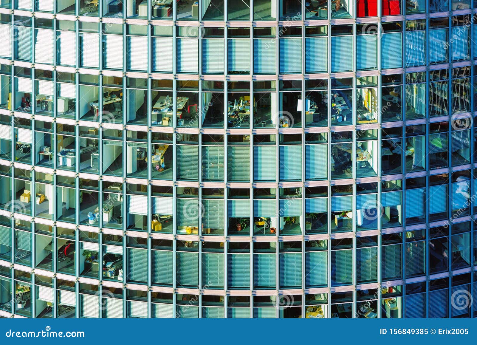 Blue Glass Apartment House And Business Building Architecture Berlin