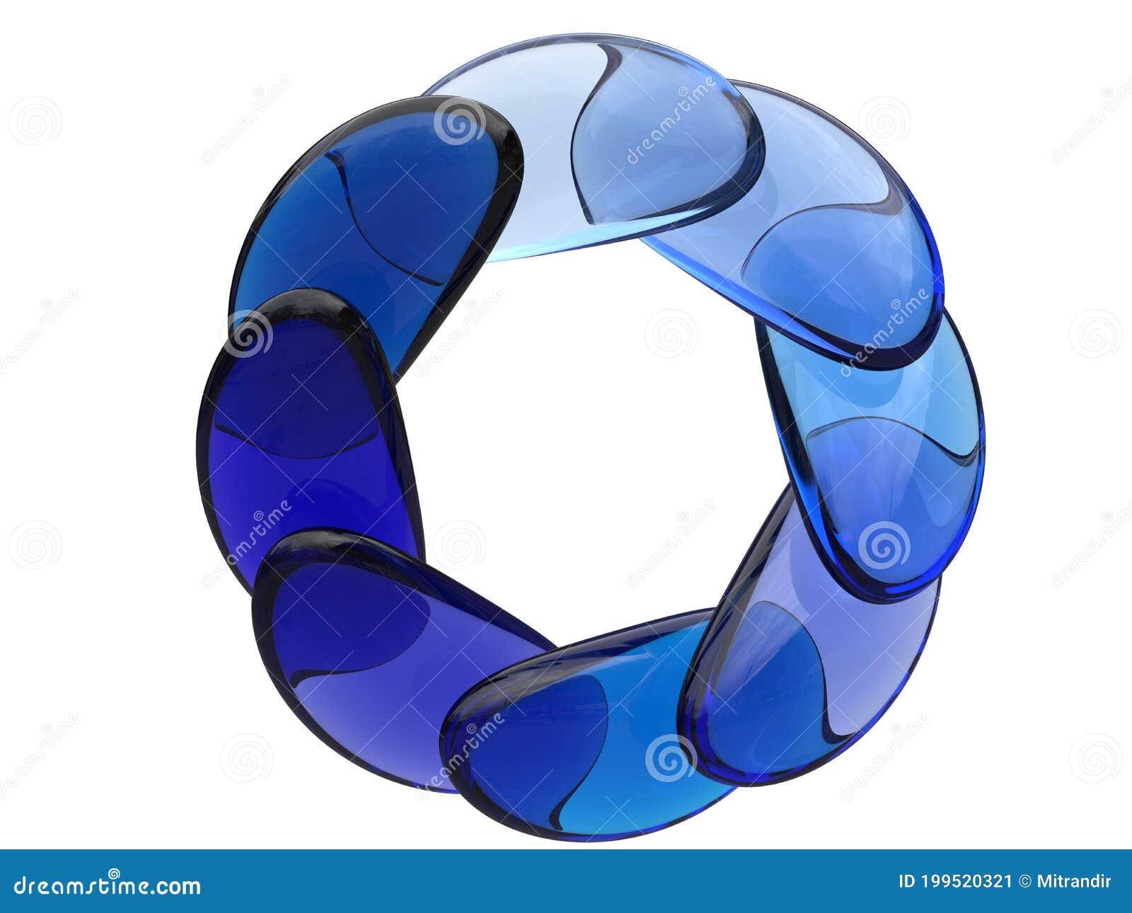 Blue Glass Beads in a Circle - Abstract Design Stock Illustration ...