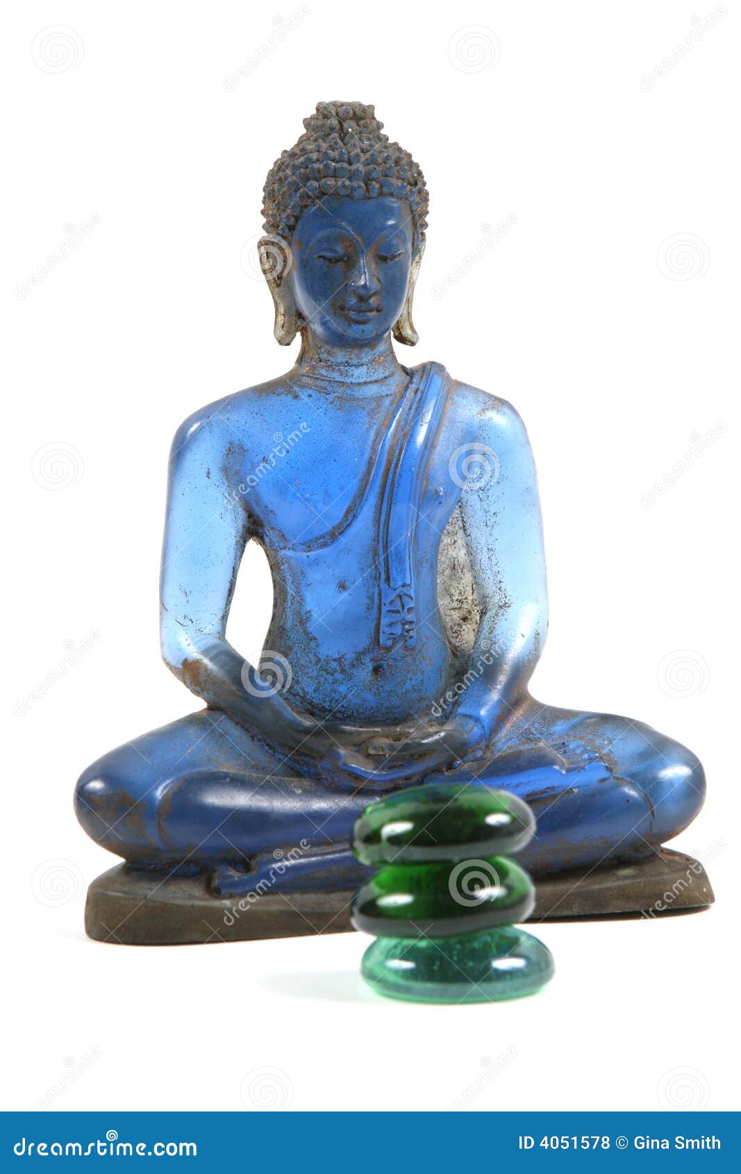 Blue glass Buddha stock photo. Image of colored, rock - 4051578