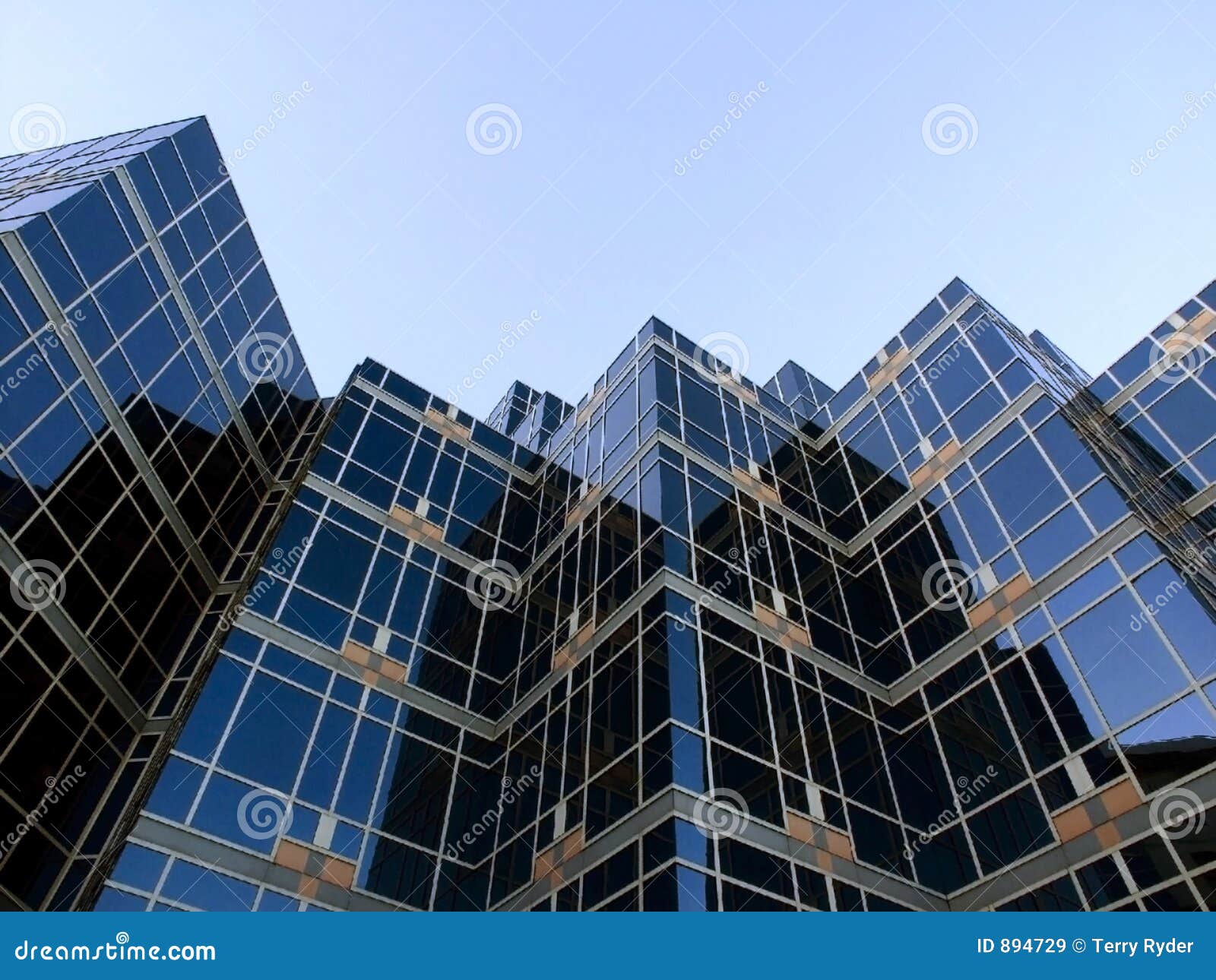 Blue Glass Building stock image. Image of looming, reflections - 894729