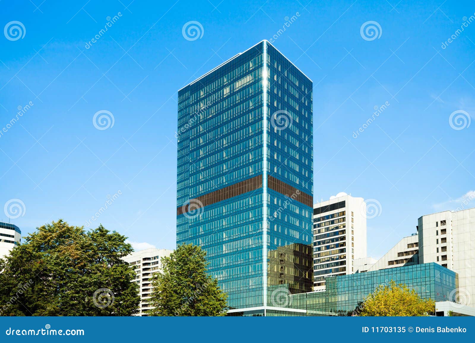Blue Glass Business Skyscraper Stock Image - Image of center, district ...