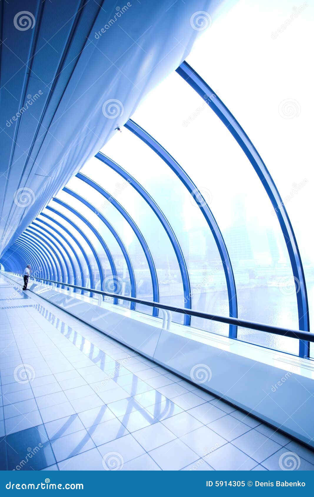 Blue glass corridor stock image. Image of architecture - 5914305