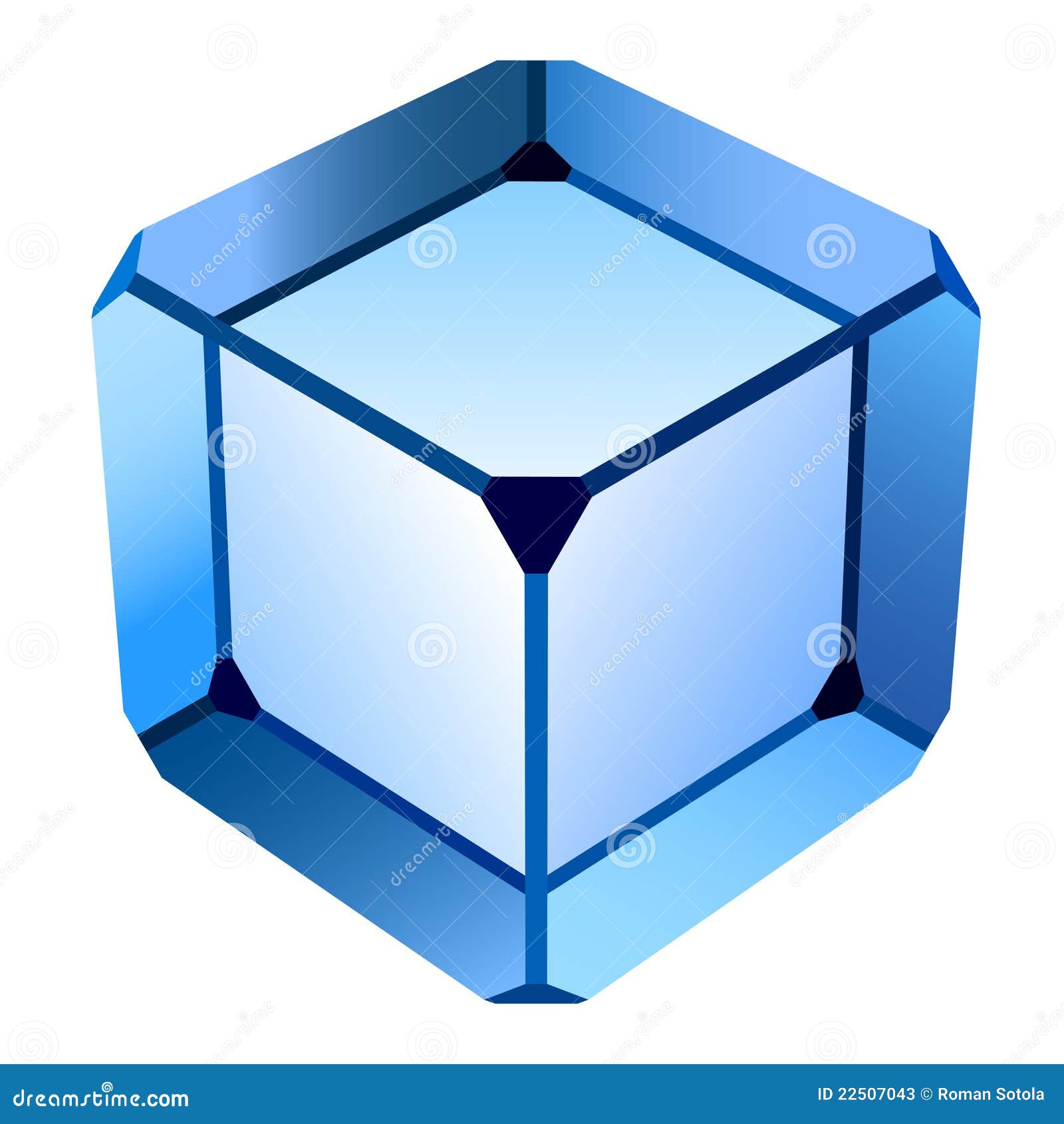 Blue glass cube stock vector. Illustration of freshness - 22507043