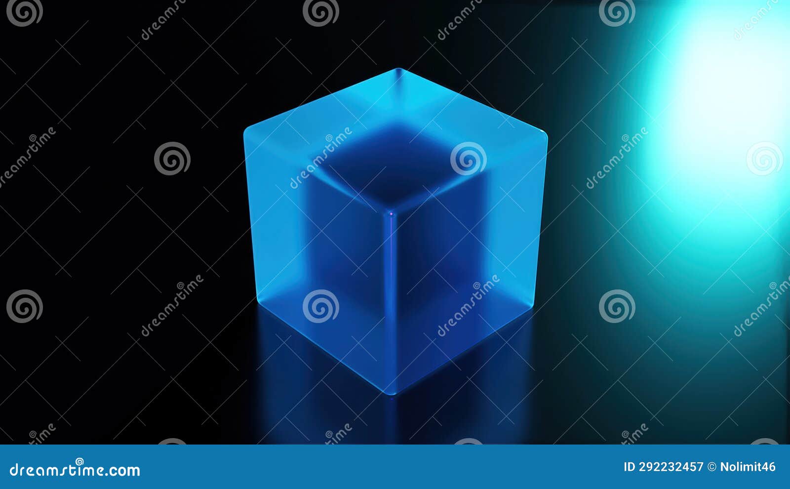 Blue glass cube stock illustration. Illustration of frost - 292232457