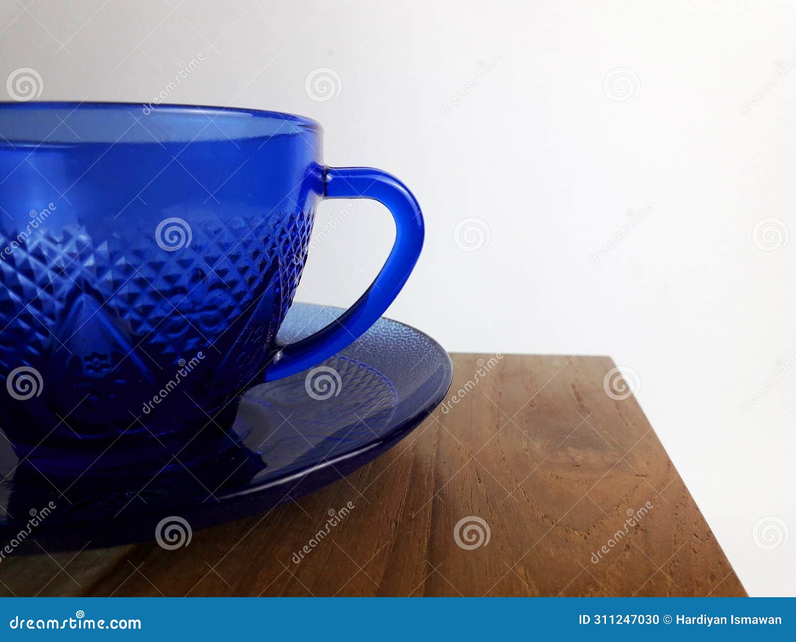 Blue Glass Cup on White Background Stock Photo - Image of utensil ...