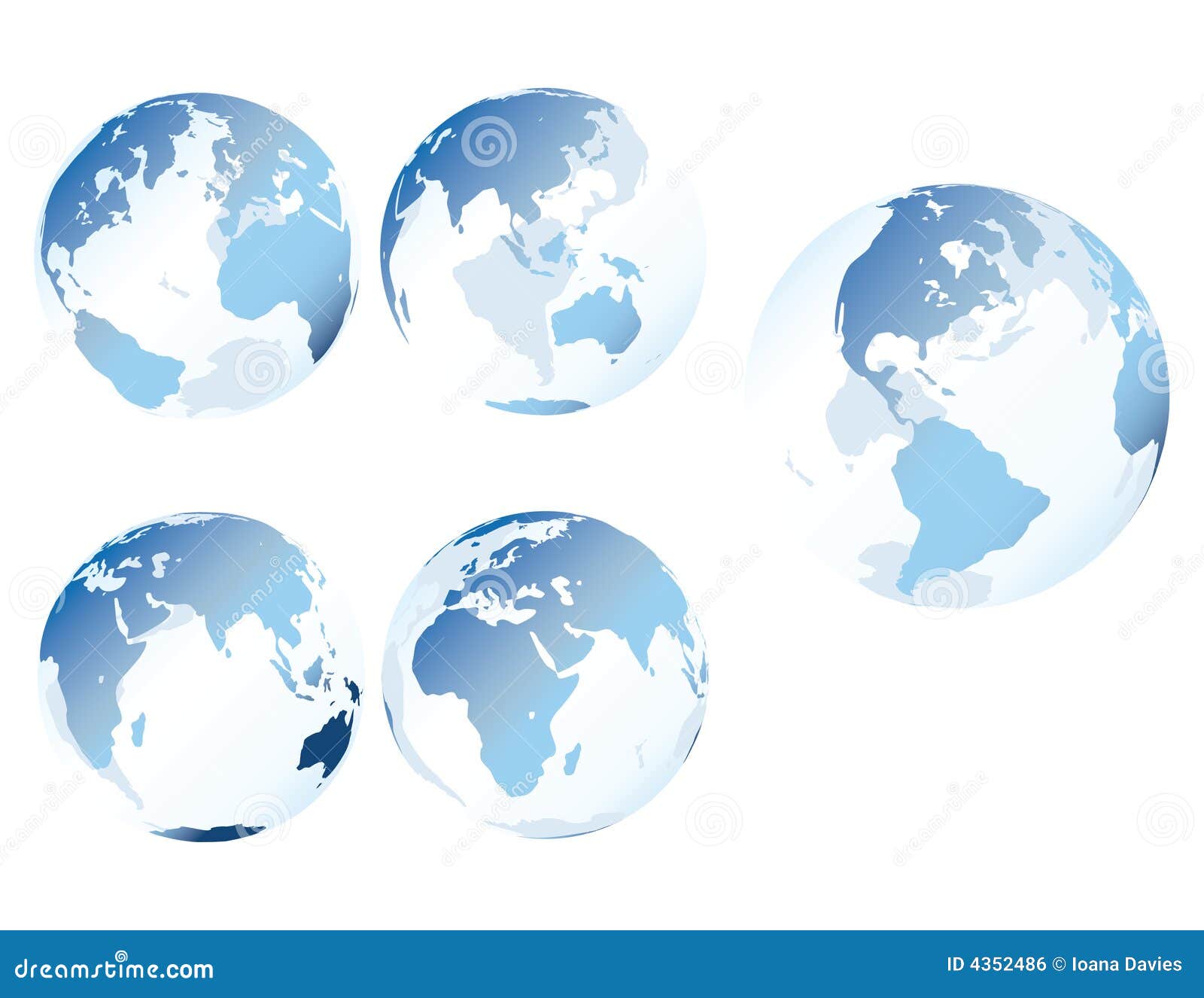 Blue glass earth stock vector. Illustration of ocean, america - 4352486