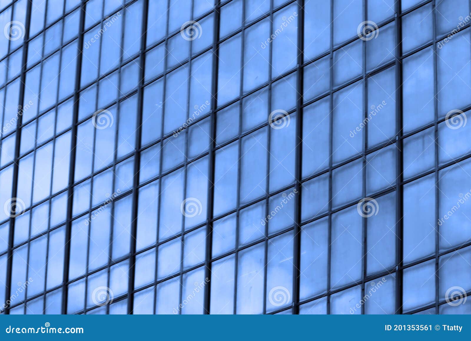 Blue Glass Facade Background Stock Image - Image of exterior, building ...