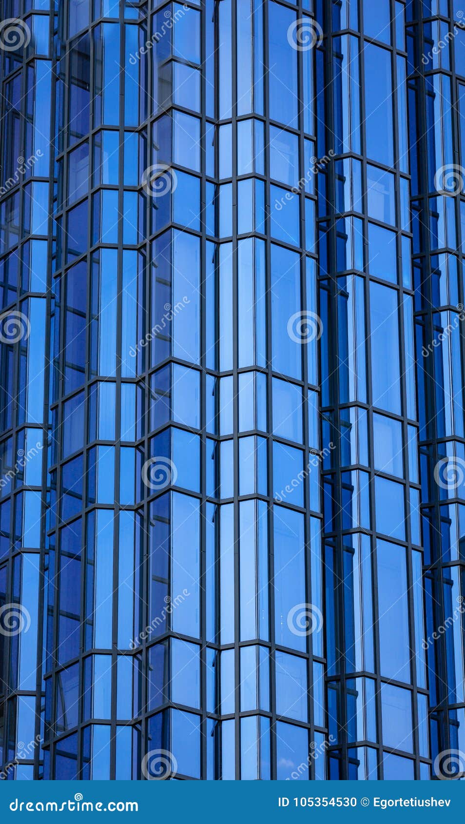 Blue Glass Facade of Skyscraper. Stock Photo - Image of metal, window ...