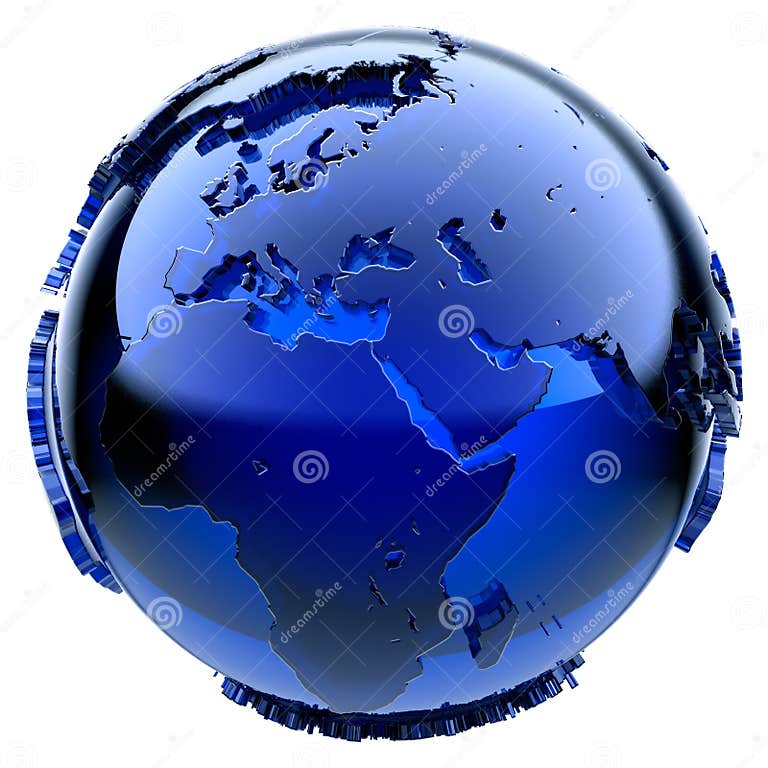 Blue glass globe stock illustration. Illustration of design - 16264106