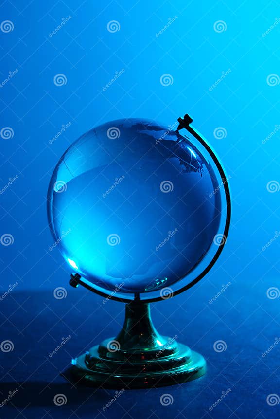 Blue glass globe stock image. Image of protection, earth - 7068203