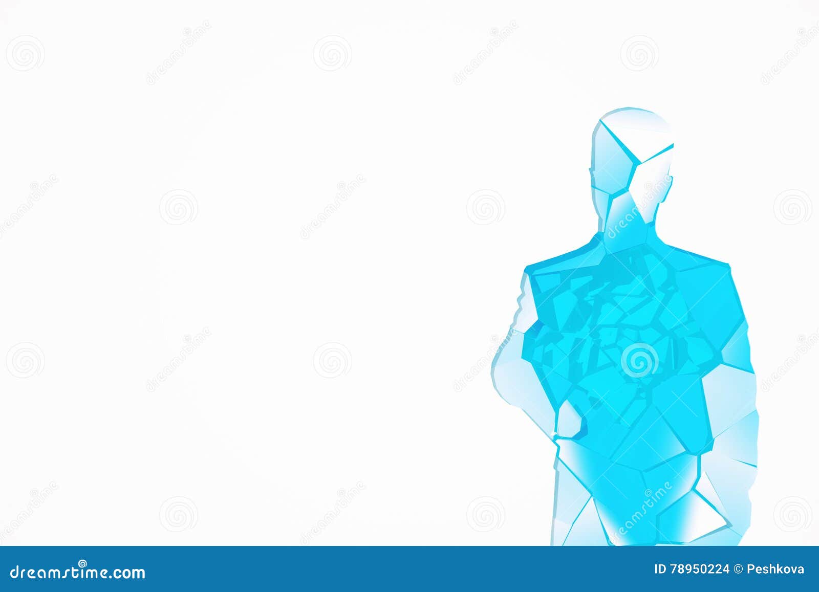 Blue glass human figure stock illustration. Illustration of broken ...