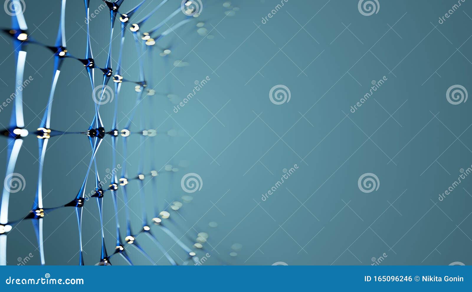 Blue Glass Network Structure on Edge 3D Render Stock Illustration ...