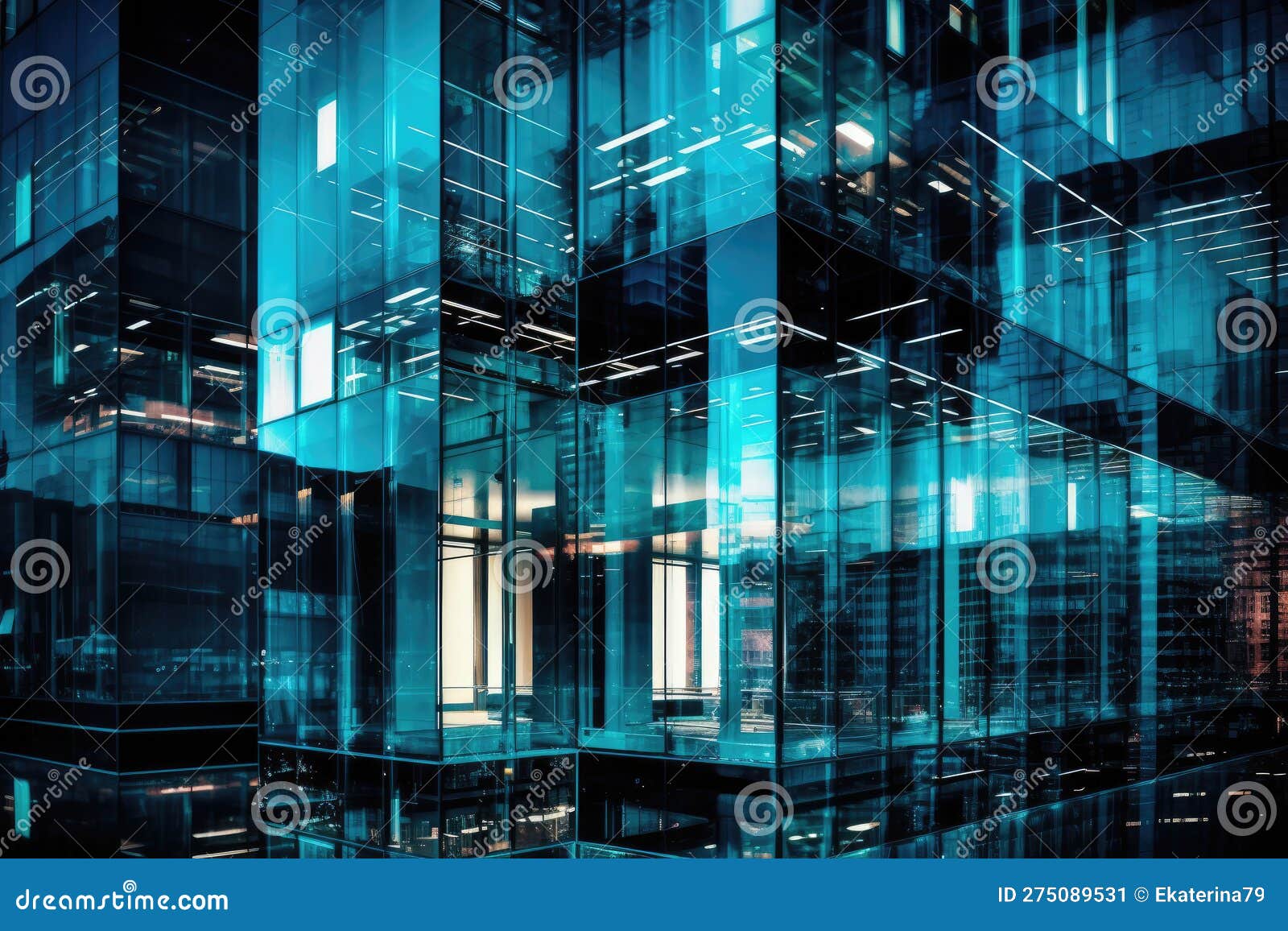 Blue Glass Office Building. Created with Generative AI Stock ...
