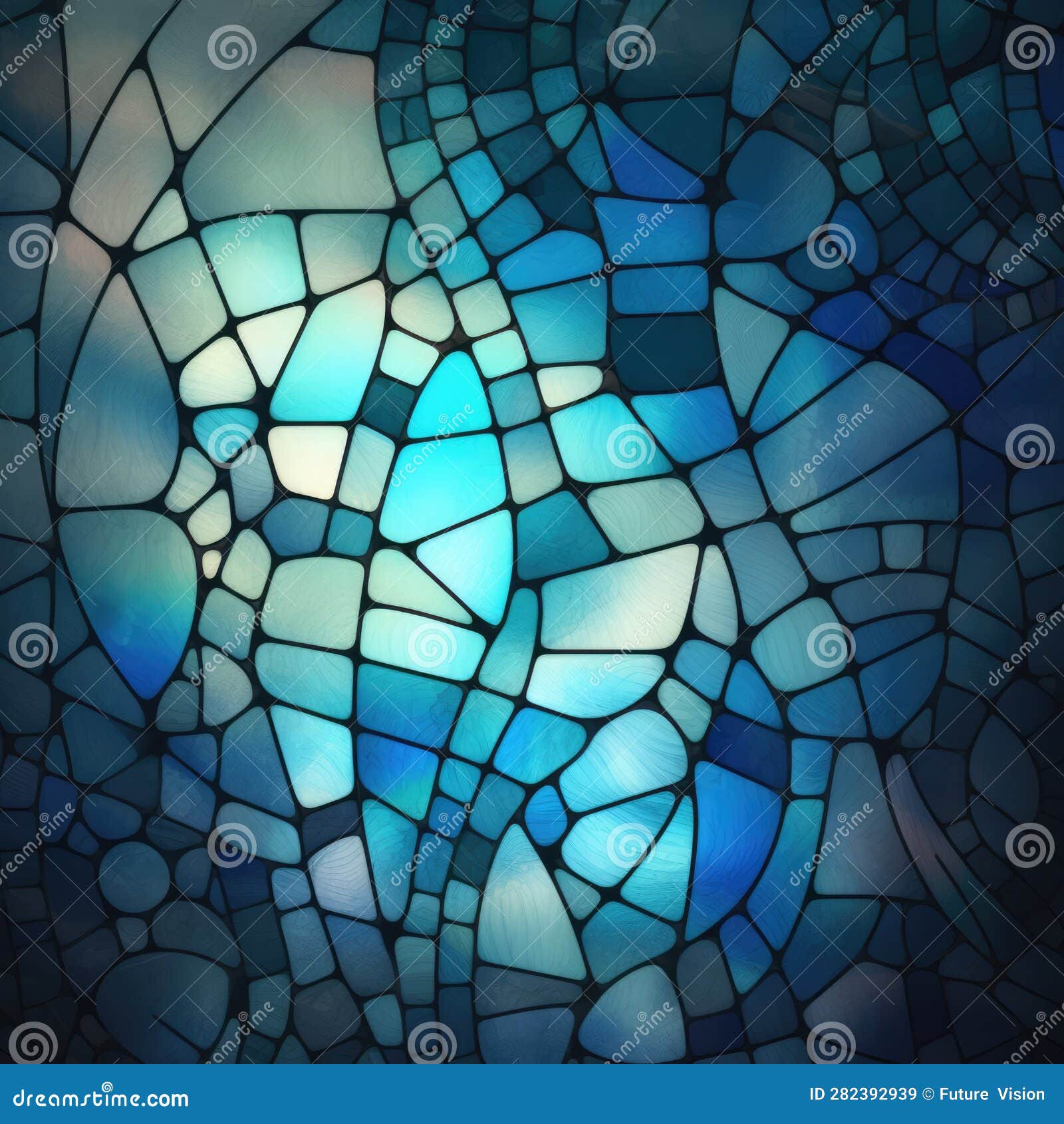 Blue Glass Pattern, Created Using Generative Ai Technology Stock Image ...