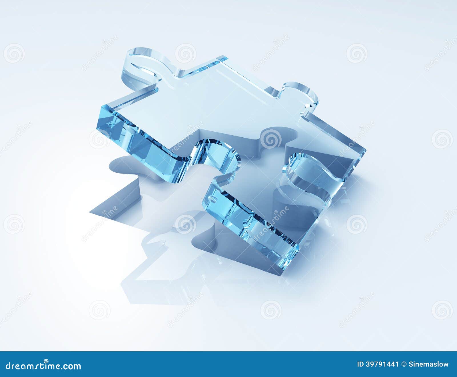 Blue Glass Puzzle 3d Render Stock Illustration - Illustration of ...