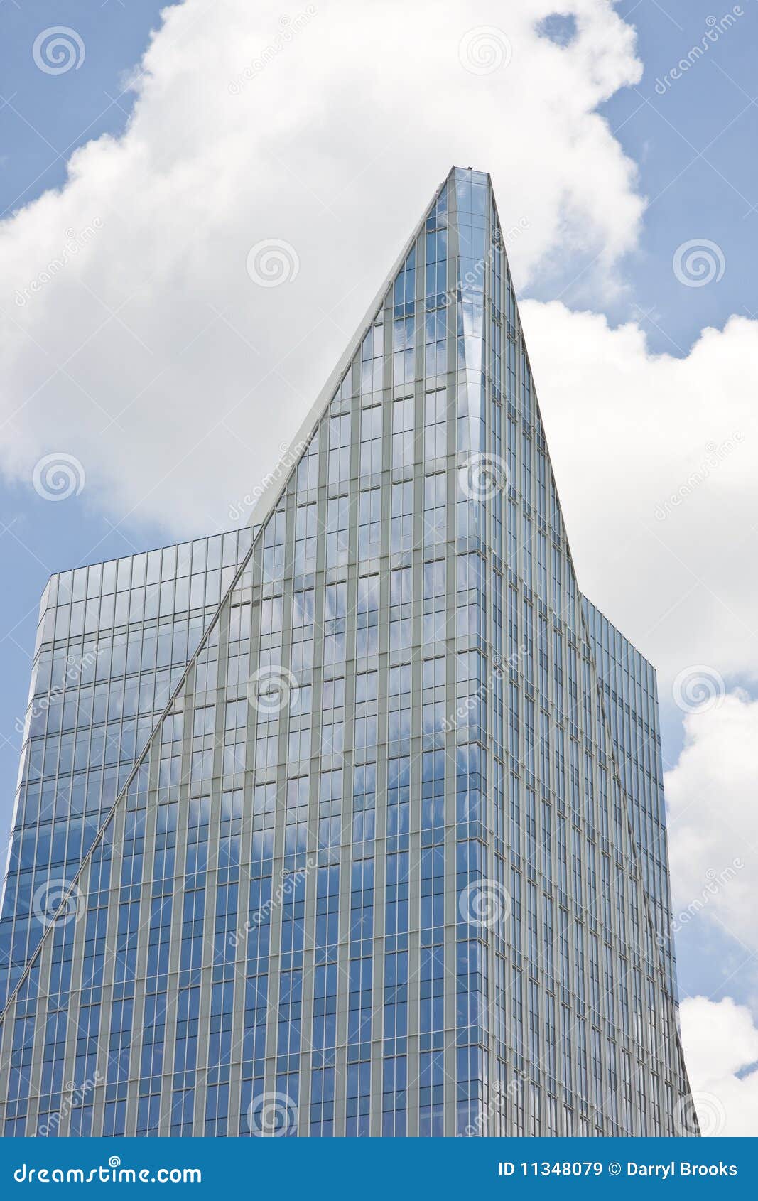 Blue Glass Pyramid and Clouds Stock Image - Image of business, commerce ...