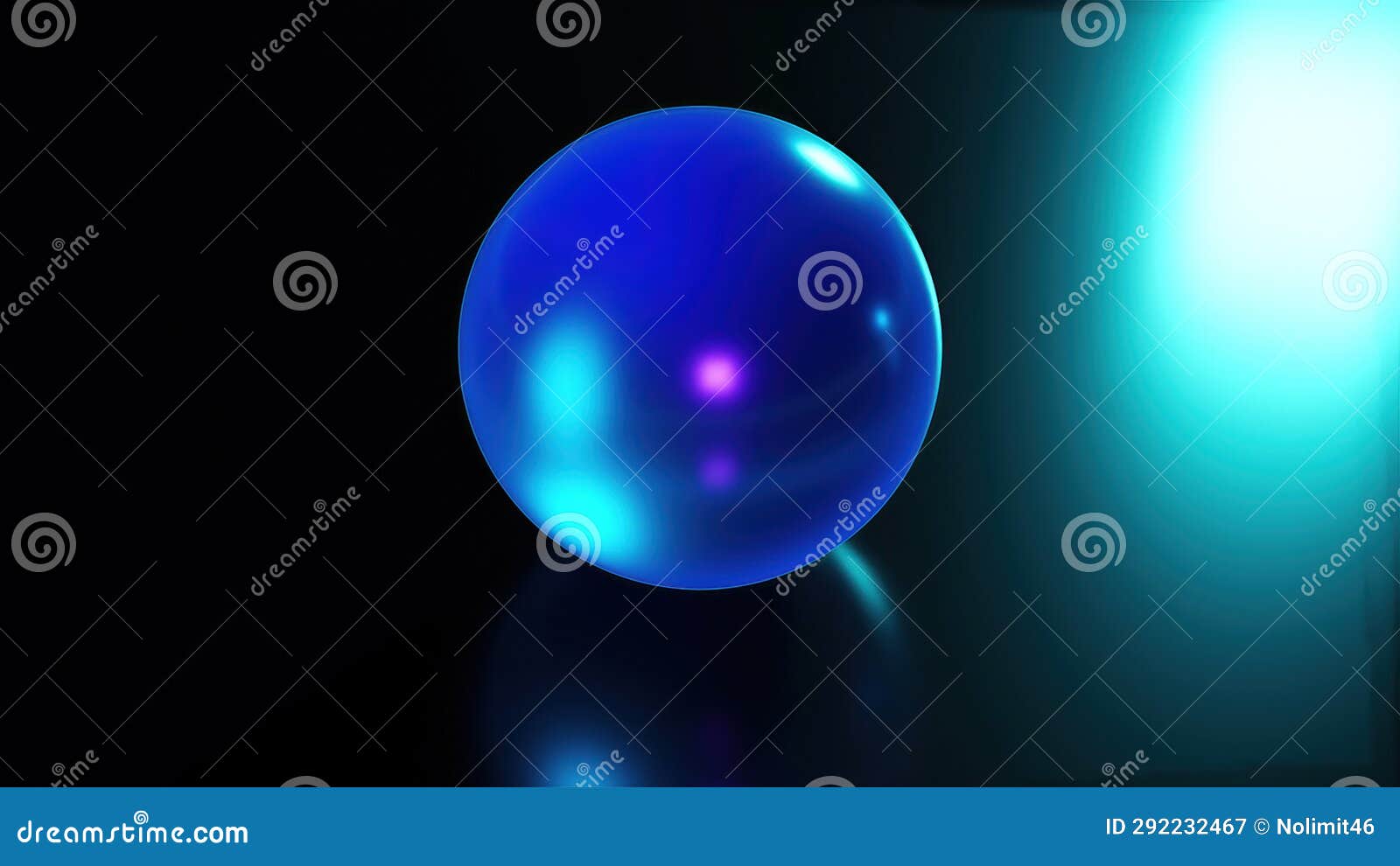 Blue glass sphere stock illustration. Illustration of animation - 292232467