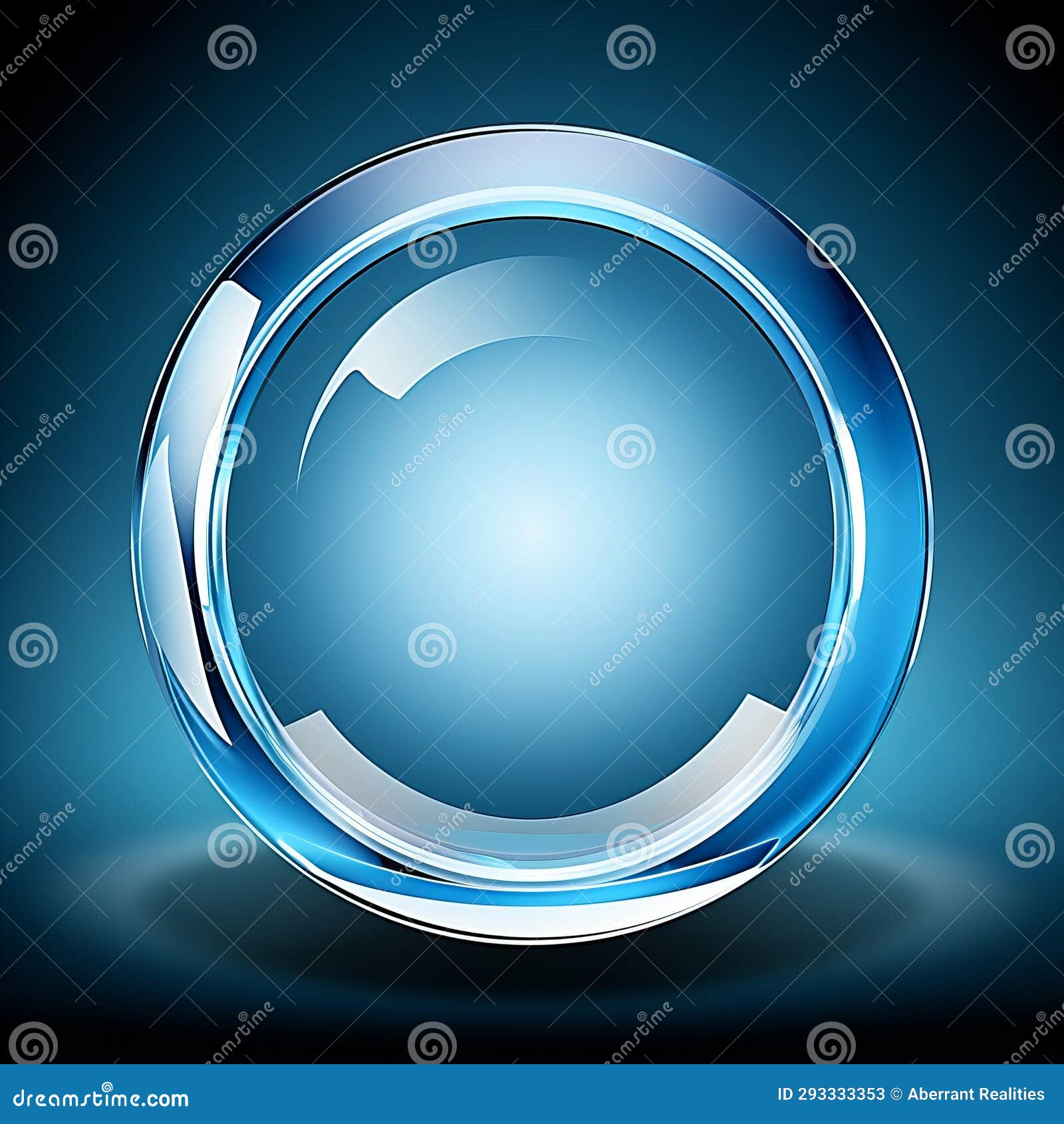 A Blue Glass Sphere on a Dark Background Stock Illustration ...