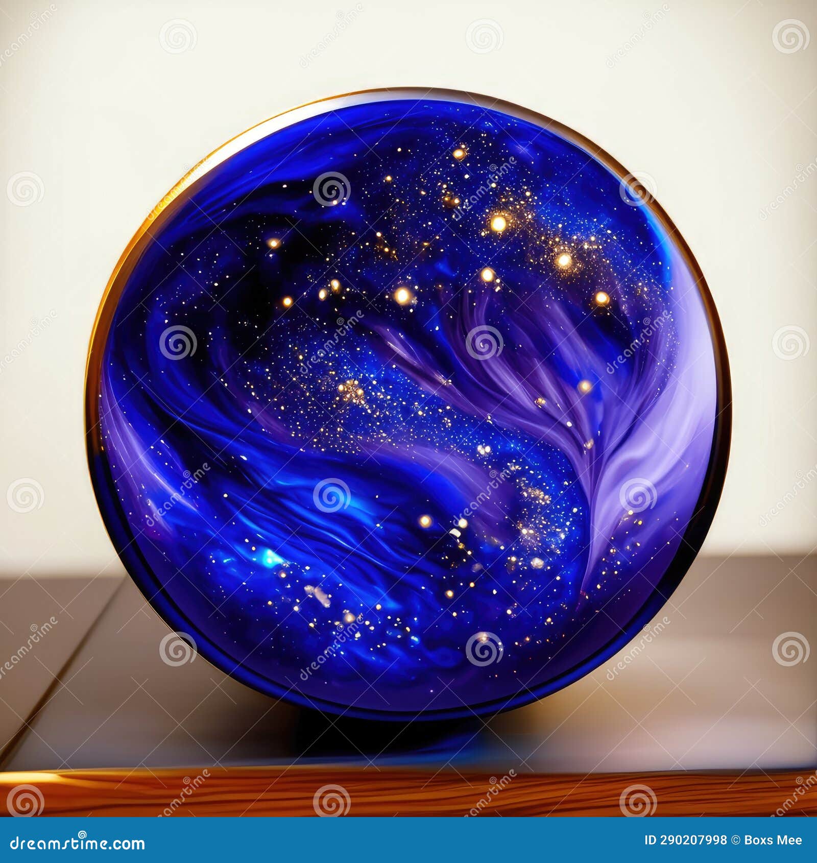Blue Glass Sphere on the Table. 3d Rendering, 3d Illustration Stock ...