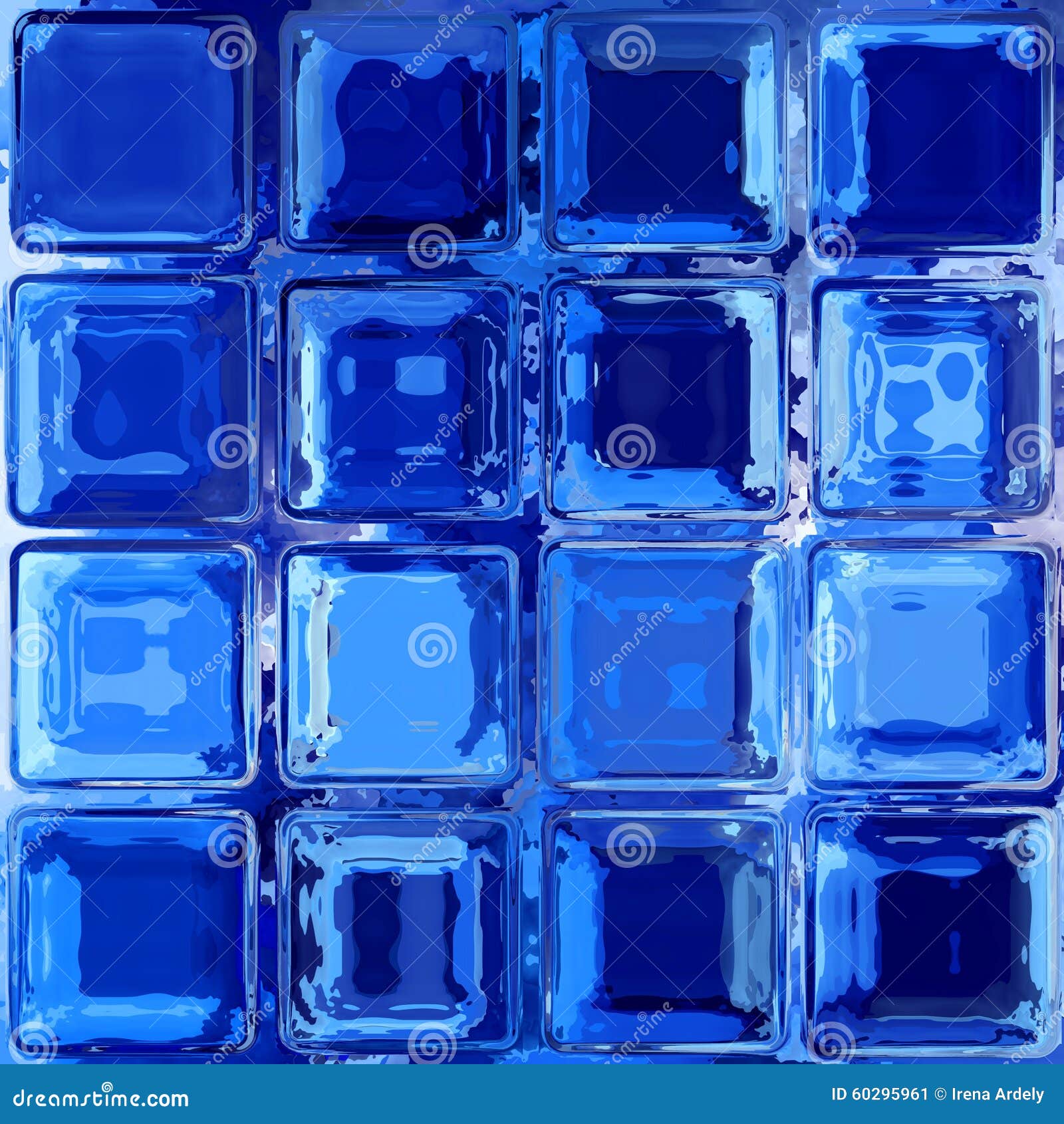 Blue Glass Squares Mosaic Seamless Pattern Texture Stock Illustration ...