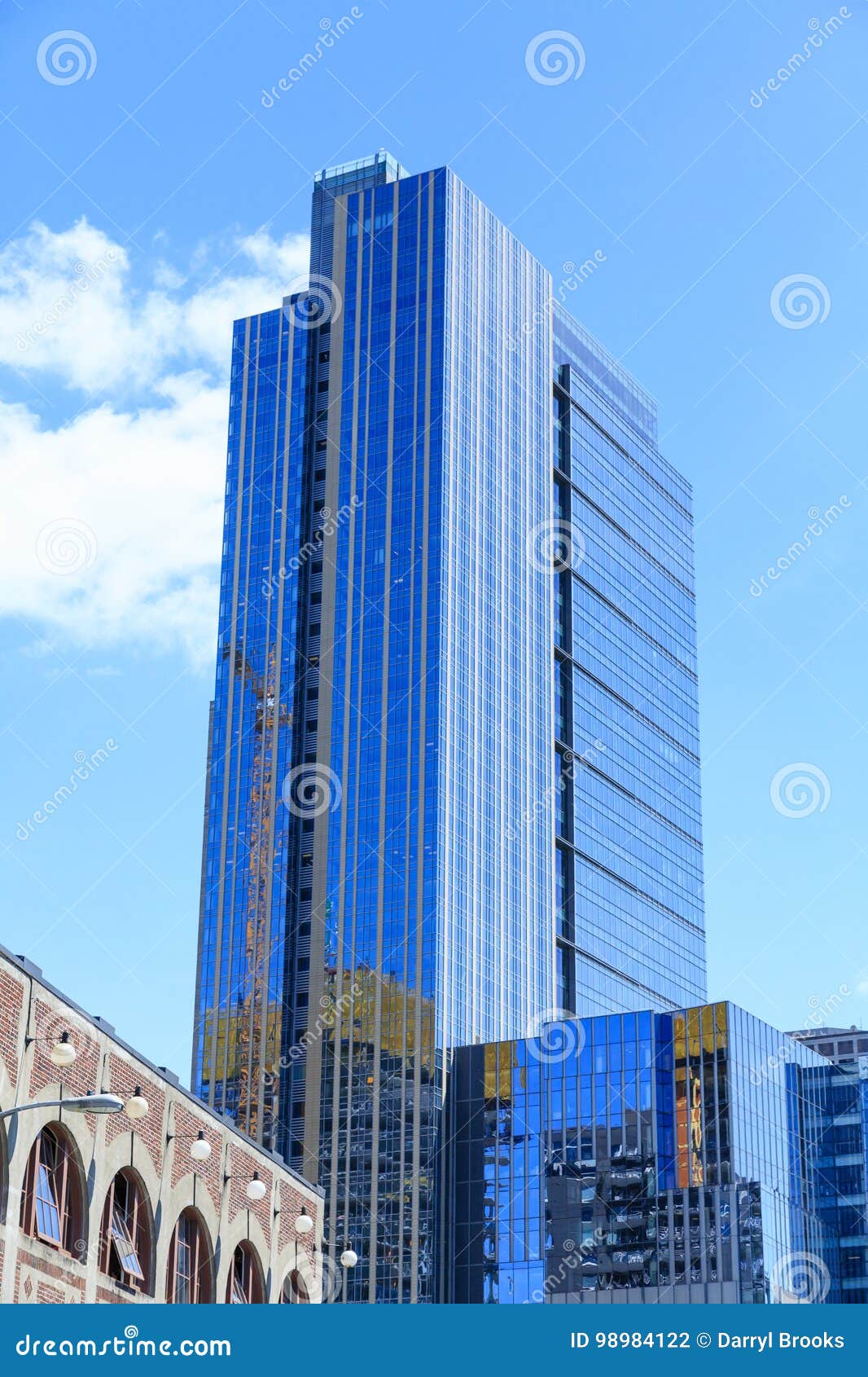Blue Glass Tower in Seattle Stock Photo - Image of seattle, facade ...