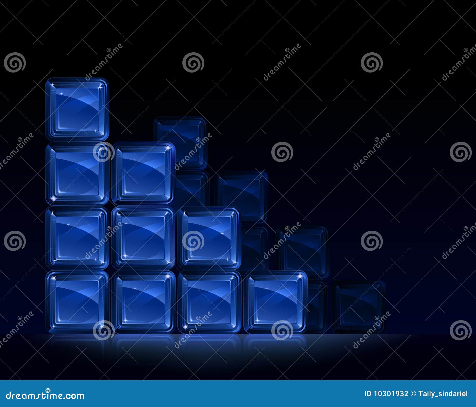 Blue Glass Triangles Consisting of Square Blocks Stock Vector ...