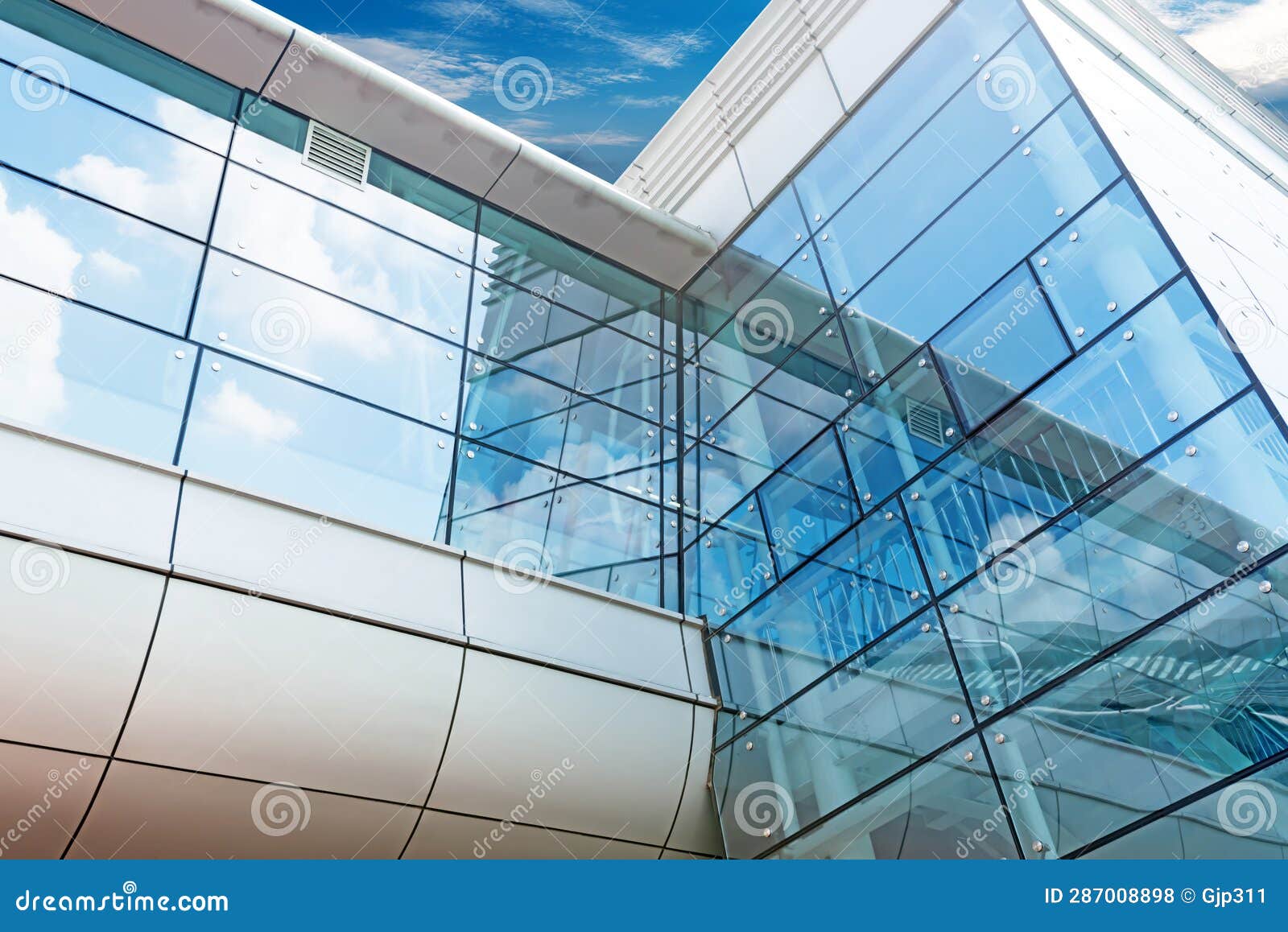Blue Glass Wall of Office Building Stock Photo - Image of commercial ...