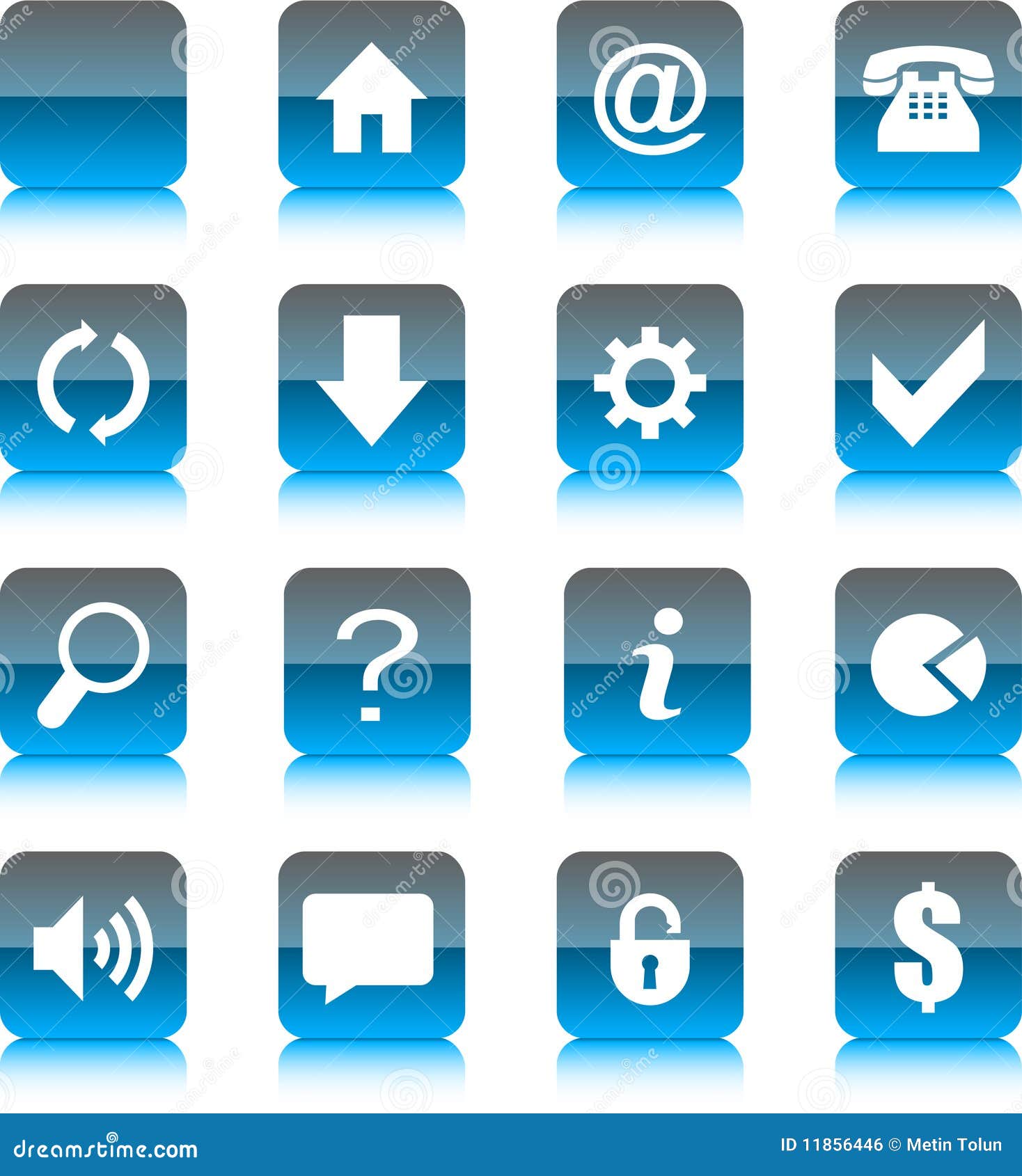 Blue Glass Web Icons stock vector. Illustration of design - 11856446