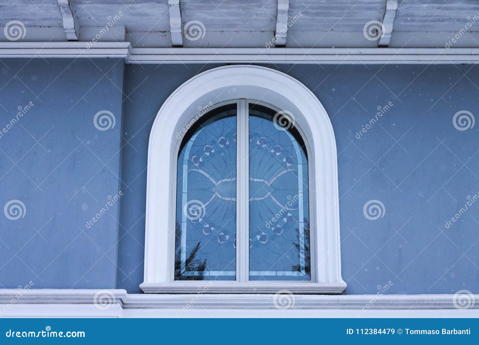 Blue Glass Window of a Blue Building Stock Image - Image of background ...