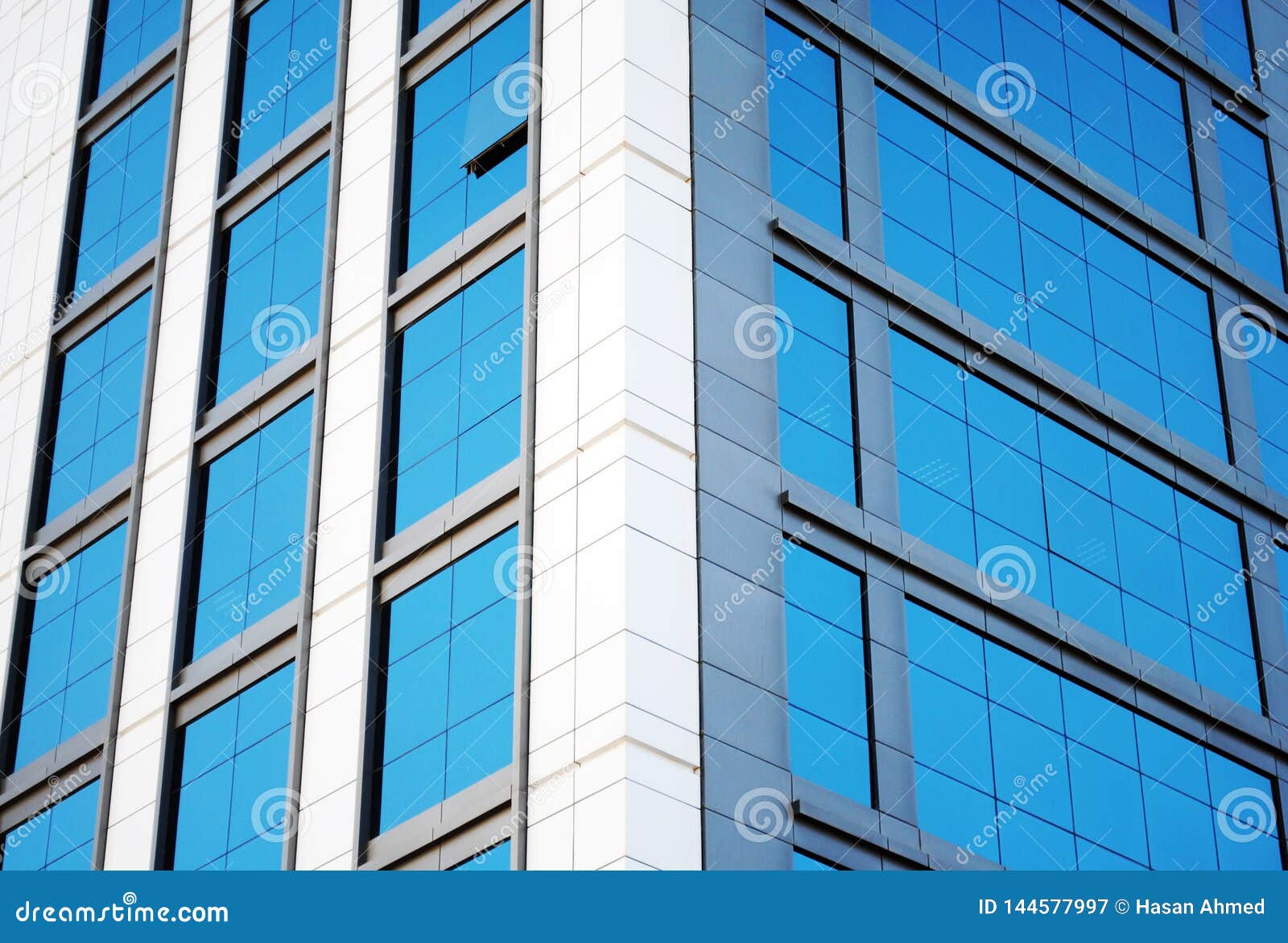 Blue Glass Windows of Modern Office Building Stock Image - Image of ...