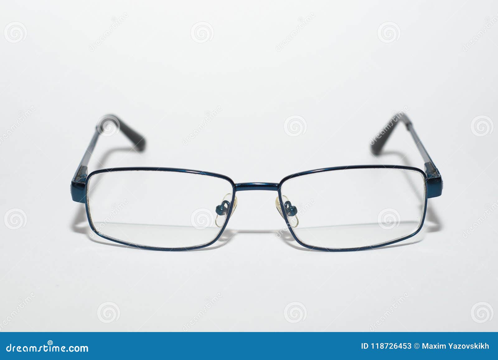 Blue Glasses on a Gray Background Stock Image - Image of blue, sparkl ...