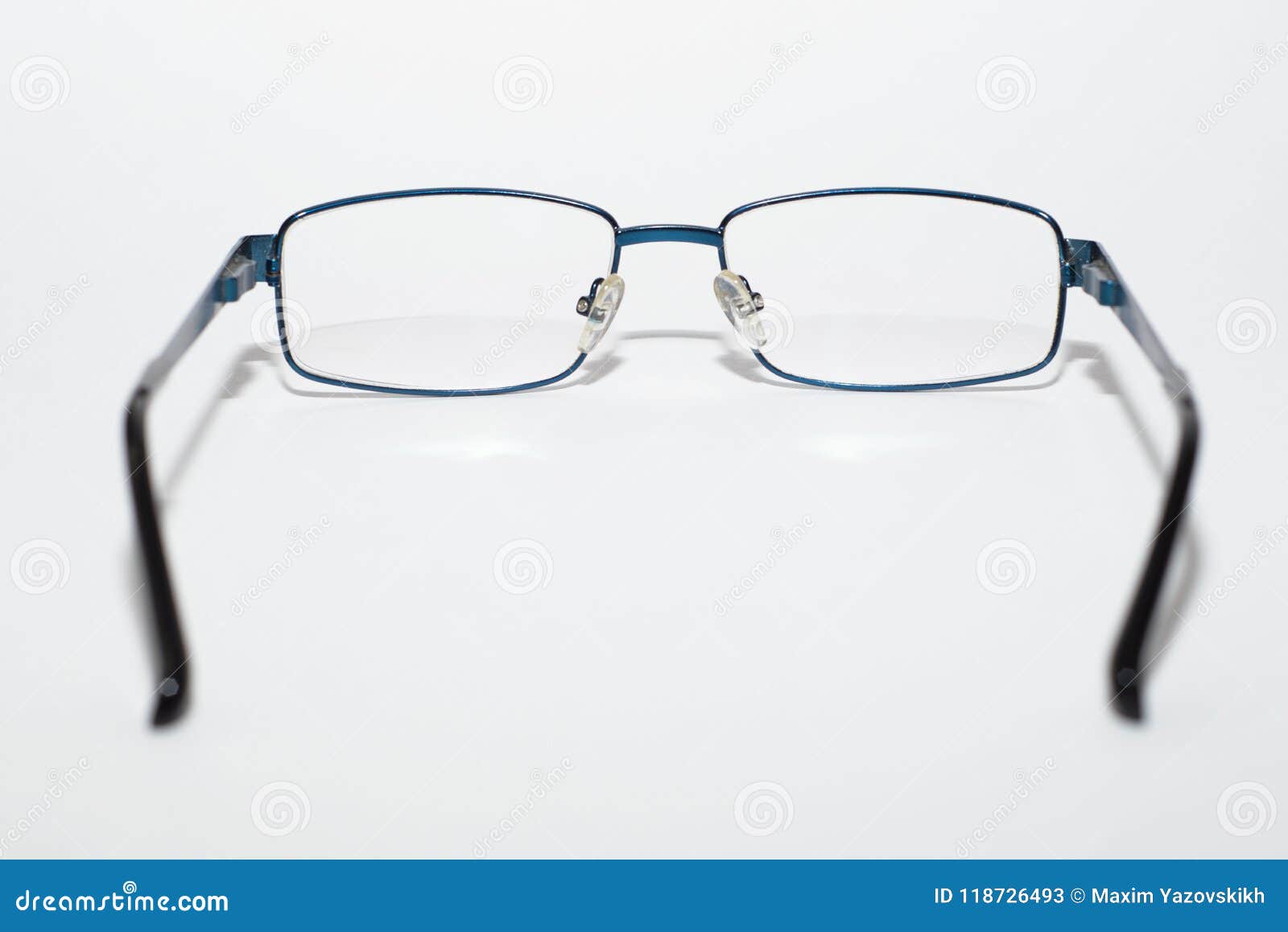 Blue Glasses on a Gray Background Stock Image - Image of background ...