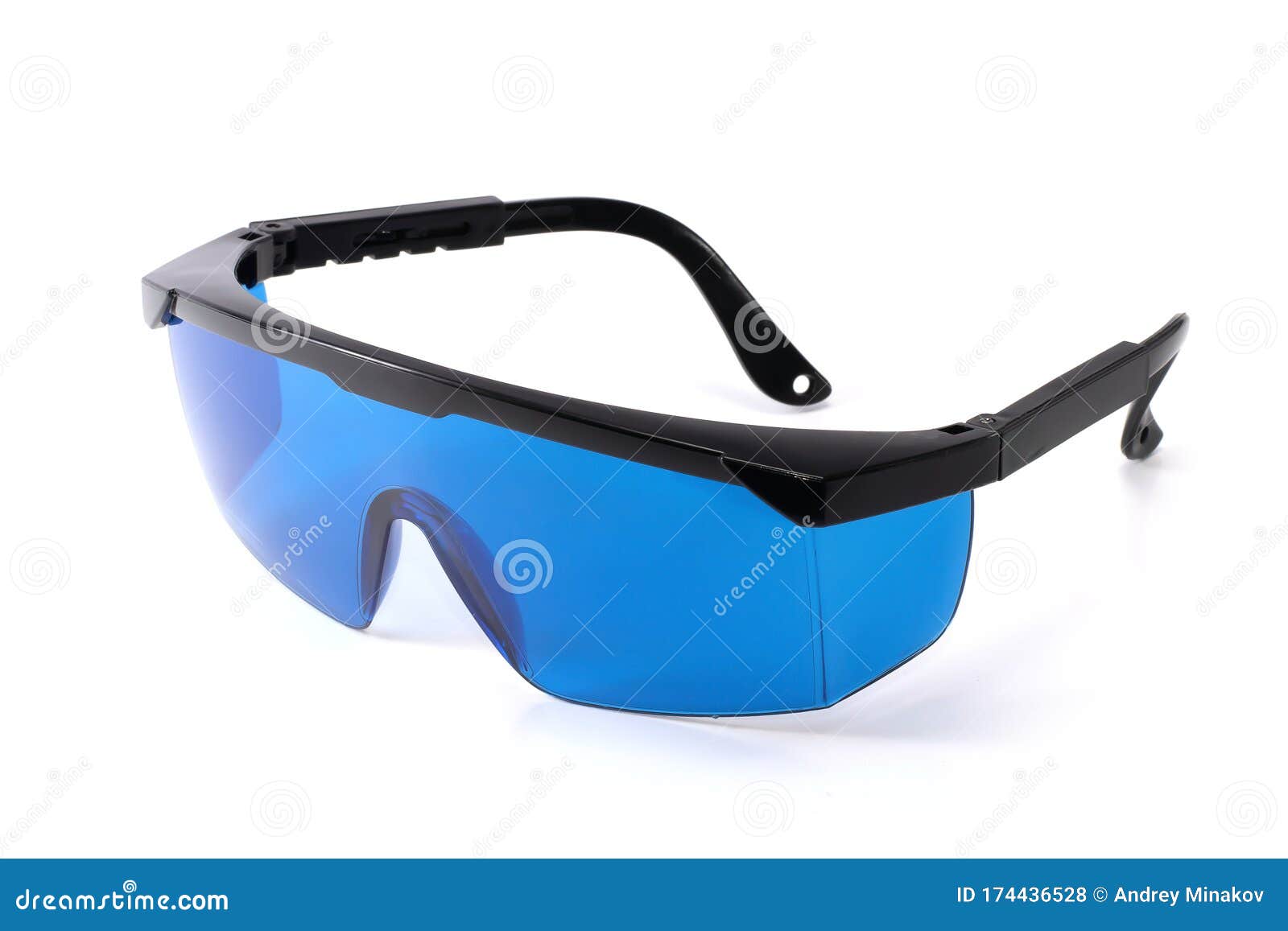 Blue Glasses Protection from Laser Radiation Stock Photo - Image of ...