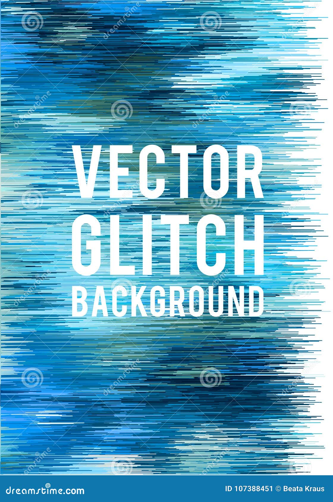 Blue Glitch Background, Vector Stock Vector - Illustration of glitch ...