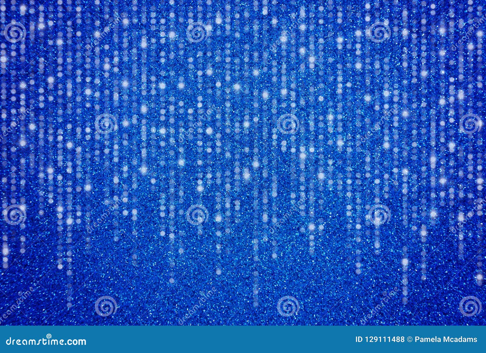 Blue Glitter Border with Cascading Lights Stock Photo - Image of border ...