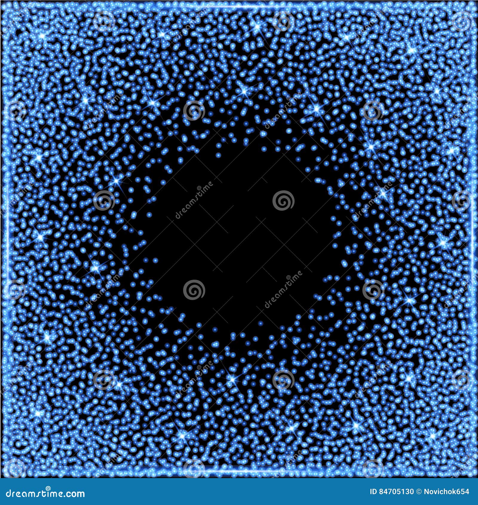 Blue Glitter Frame with Stars. Stock Vector - Illustration of luxury ...