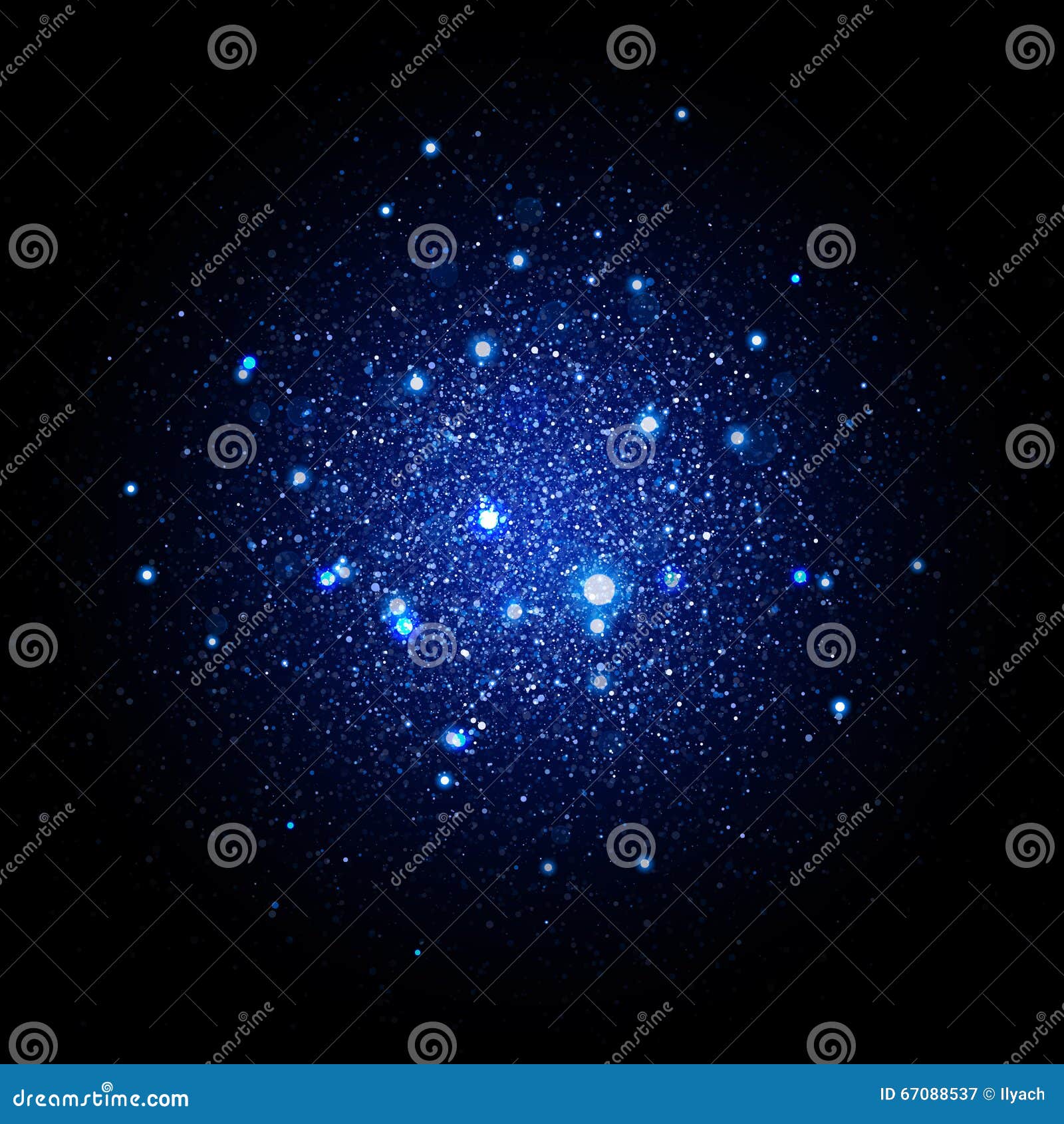 Blue Glitter Particles Background Effect. Sparkling Stock Illustration ...