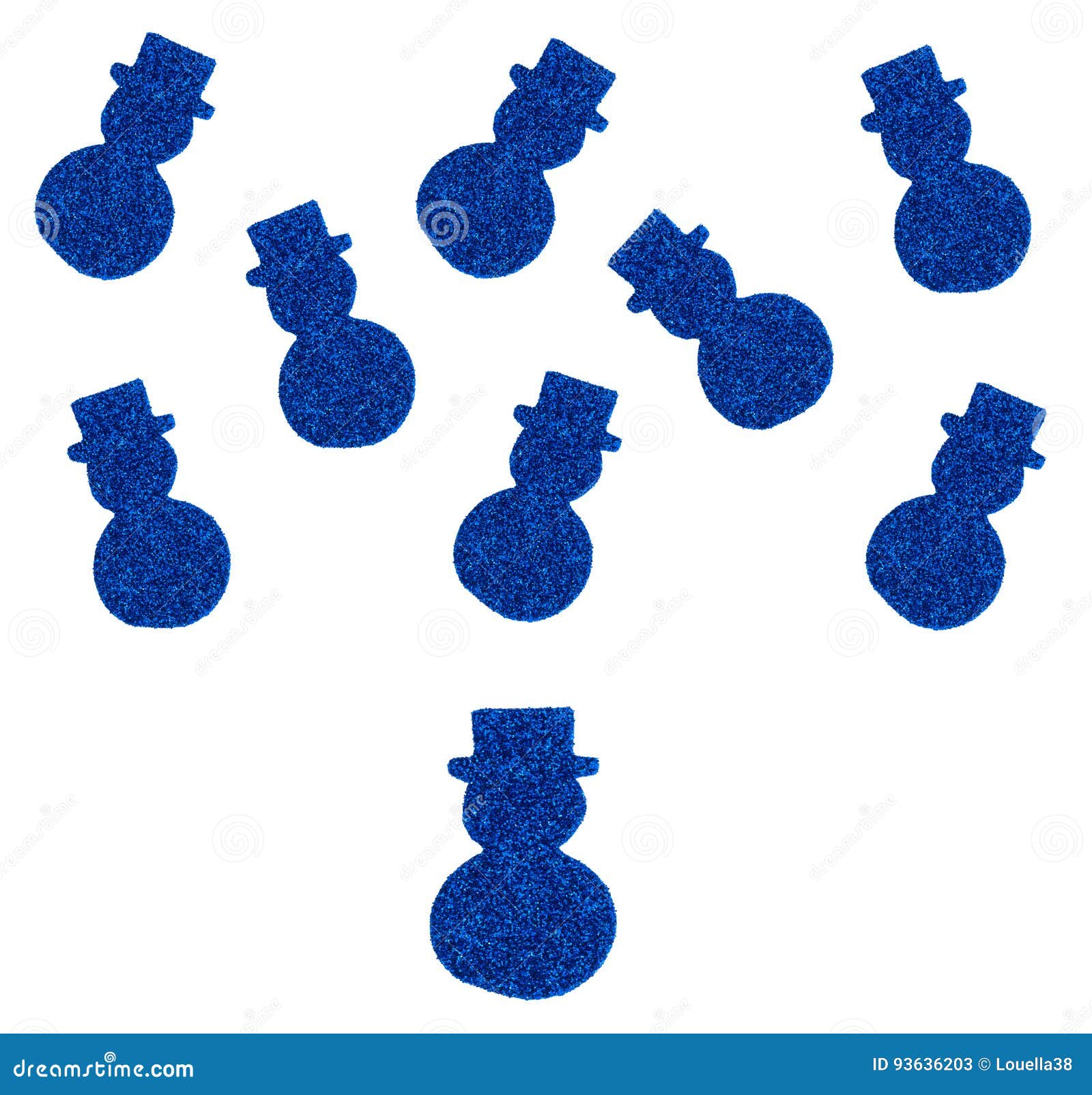 Blue Glitter Snowman Stickers on a White Background Stock Image - Image ...