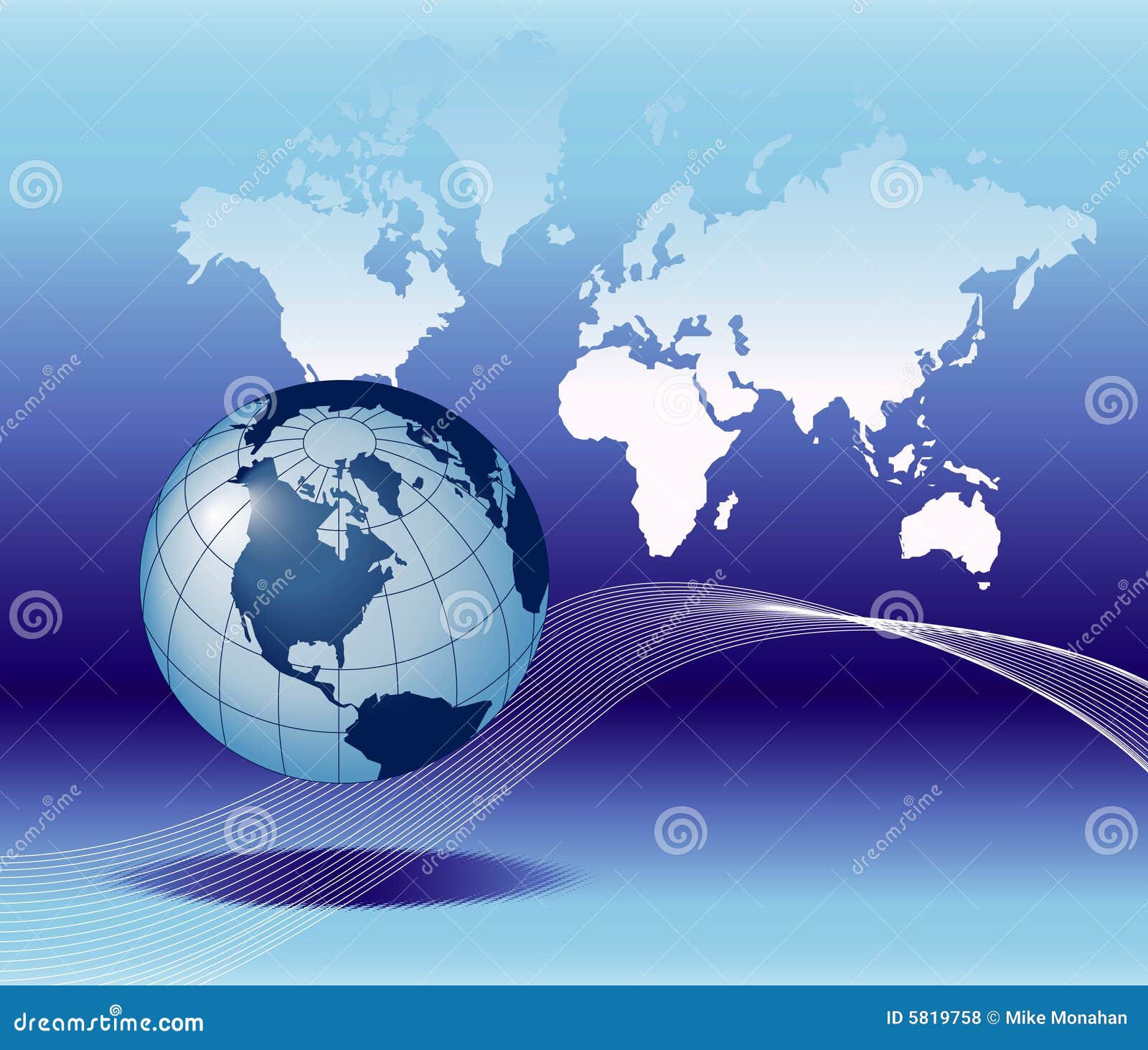 Blue Global Background stock vector. Illustration of graphic - 5819758
