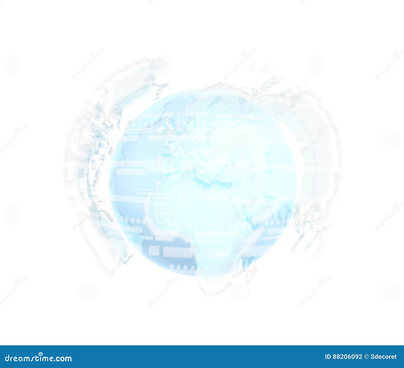 Blue Global Network on Planet Earth 3D Rendering Stock Illustration ...