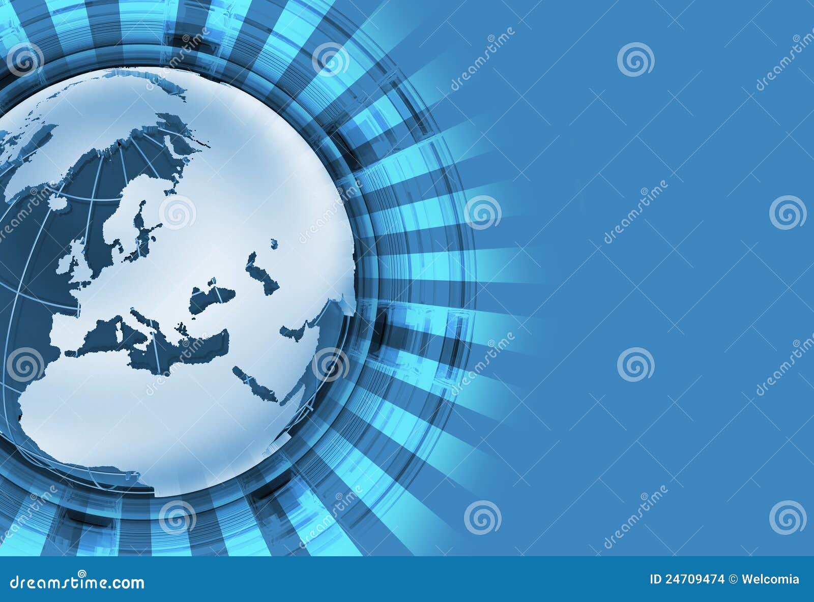 Blue Global Theme stock illustration. Illustration of planet - 24709474