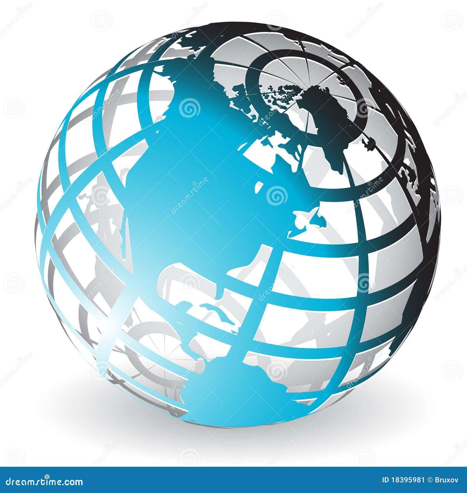 Blue Globe With Square Pattern Vector Illustration | CartoonDealer.com ...