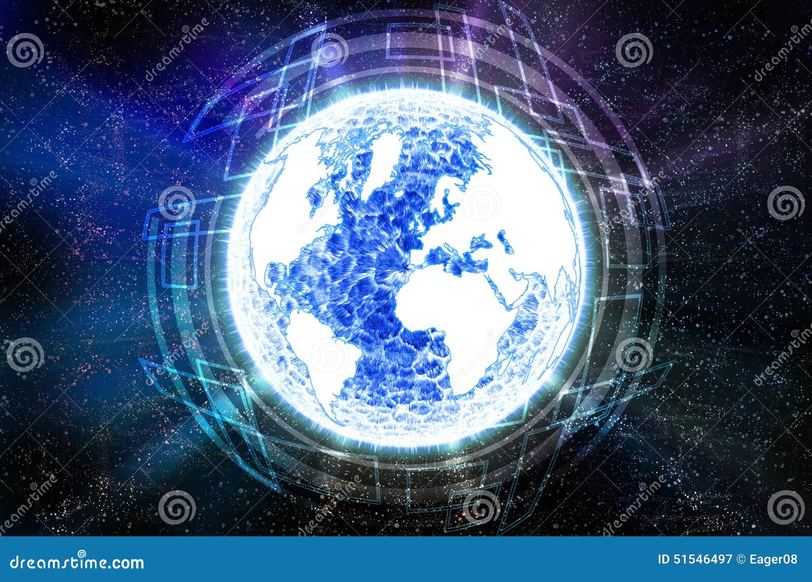 Blue globe abstract stock illustration. Illustration of global - 51546497