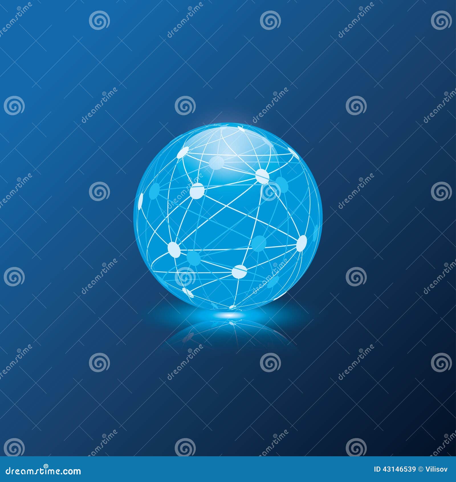 Blue globe stock vector. Illustration of concept, design - 43146539